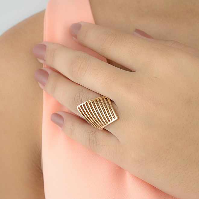 Anel Liso Losângulo - Anel Liso Losângulo - RB SEMIJOIAS